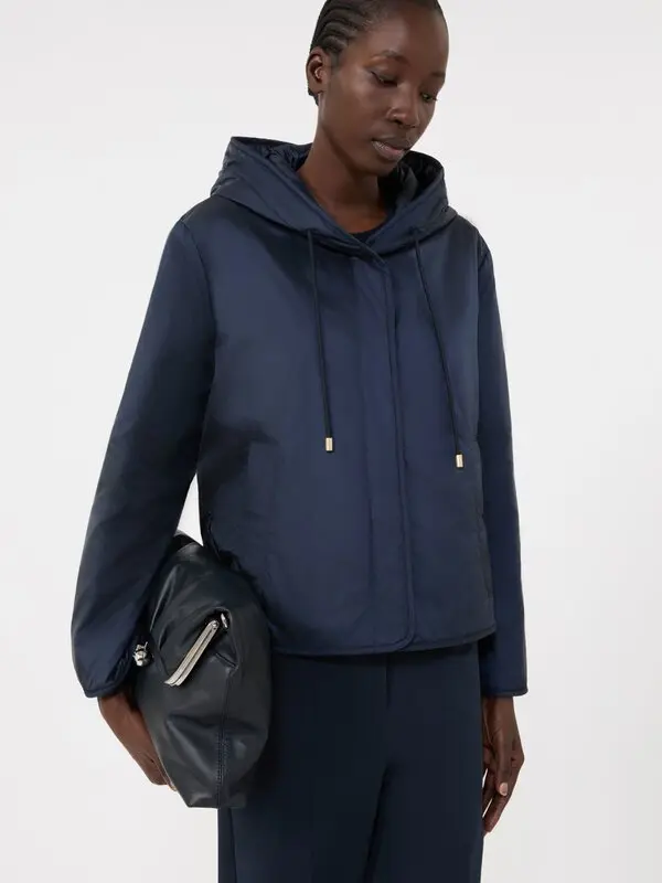 Max Mara Padded Hooded Water-repellent Canvas Jacket - Navy