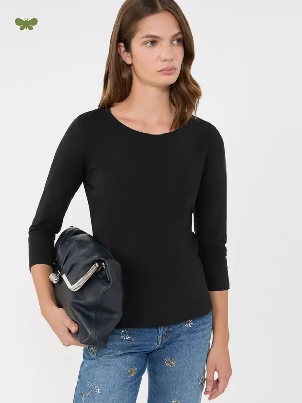 Max Mara Stretch Cotton T-shirt - Black
