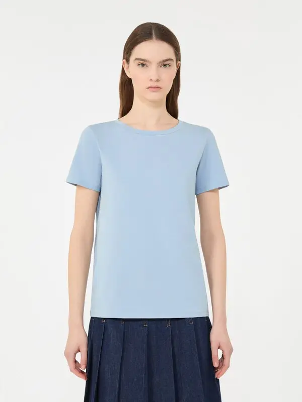 Max Mara Basic Cotton Jersey T-shirt - Light Blue