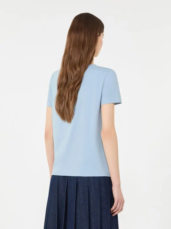 Max Mara Basic Cotton Jersey T-shirt - Light Blue