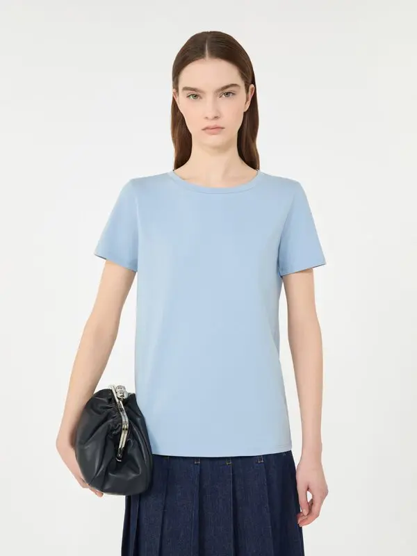 Max Mara Basic Cotton Jersey T-shirt - Light Blue