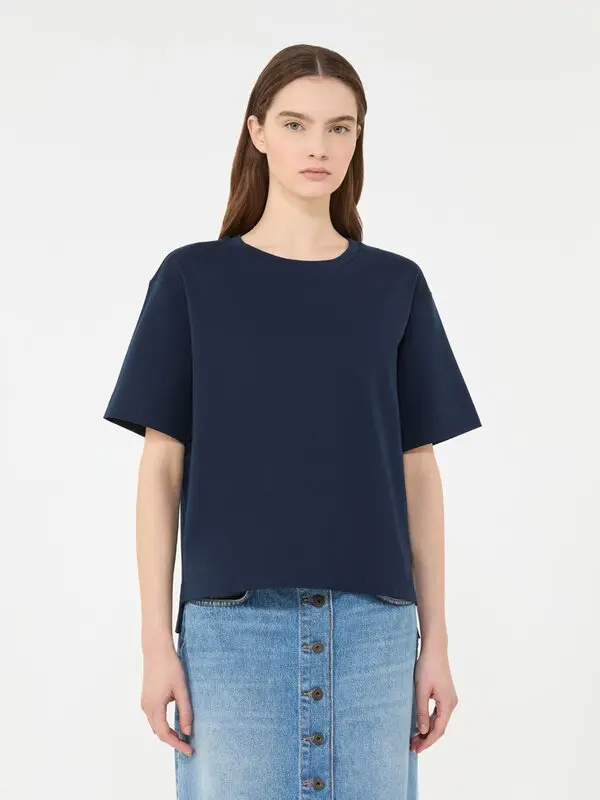 Max Mara Cotton Jersey Boxy T-shirt - Navy