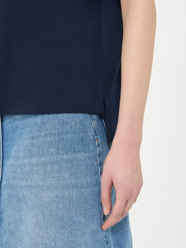 Max Mara Cotton Jersey Boxy T-shirt - Navy
