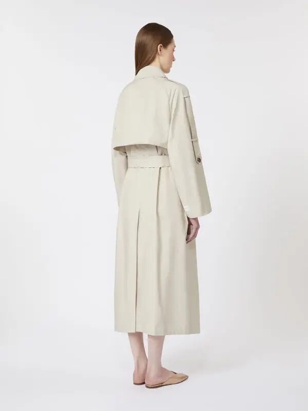 Max Mara Wide Water-repellent Twill Trench Coat - Natural