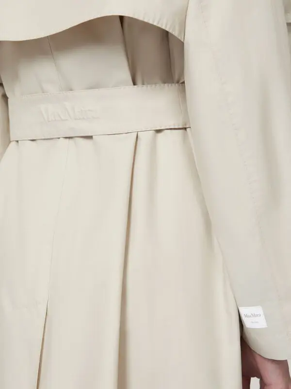 Max Mara Wide Water-repellent Twill Trench Coat - Natural