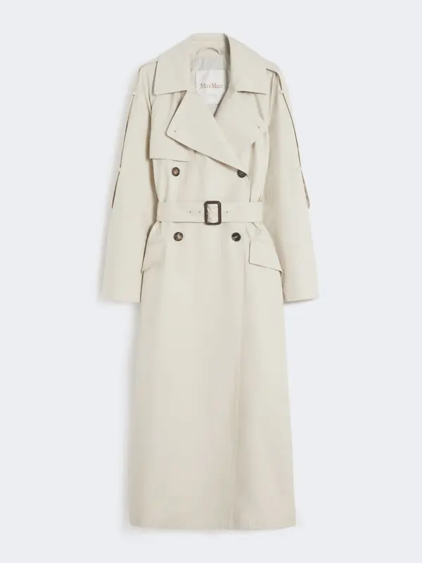 Max Mara Wide Water-repellent Twill Trench Coat - Natural