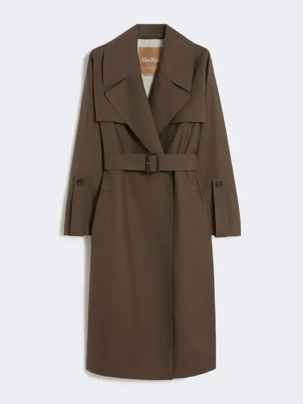 Max Mara Belted Water-repellent Twill Trench Coat - Chocolate