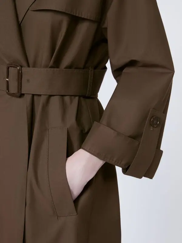 Max Mara Belted Water-repellent Twill Trench Coat - Chocolate