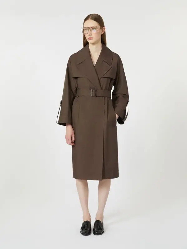 Max Mara Belted Water-repellent Twill Trench Coat - Chocolate