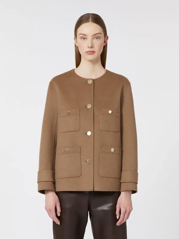 Max Mara Cropped Wool Broadcloth Jacket