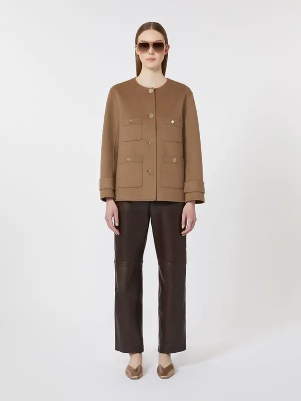 Max Mara Cropped Wool Broadcloth Jacket