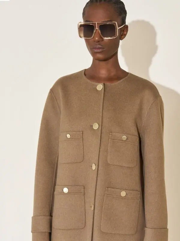 Max Mara Cropped Wool Broadcloth Jacket