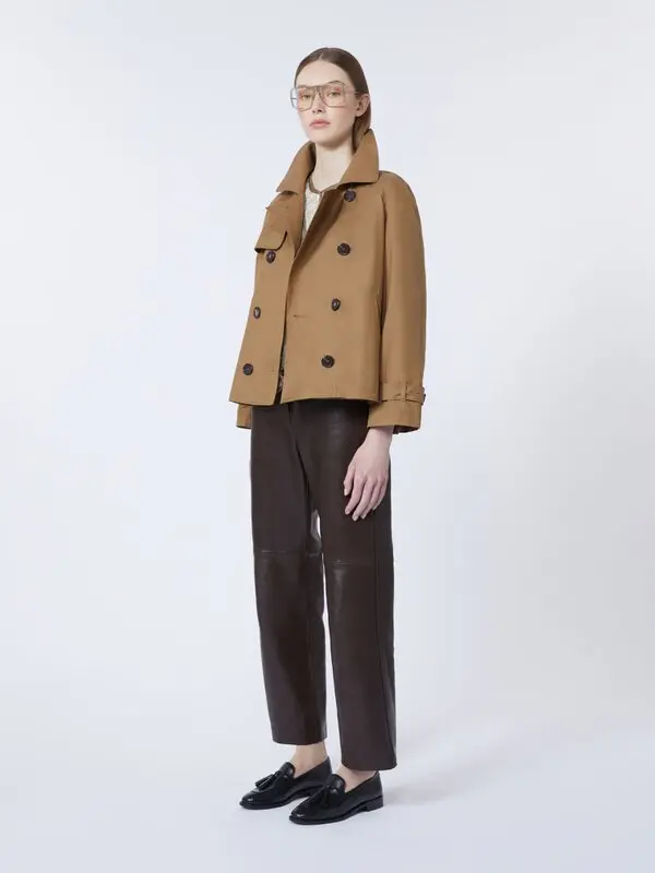 Max Mara Short Water-repellent Twill Trench Coat - Brown