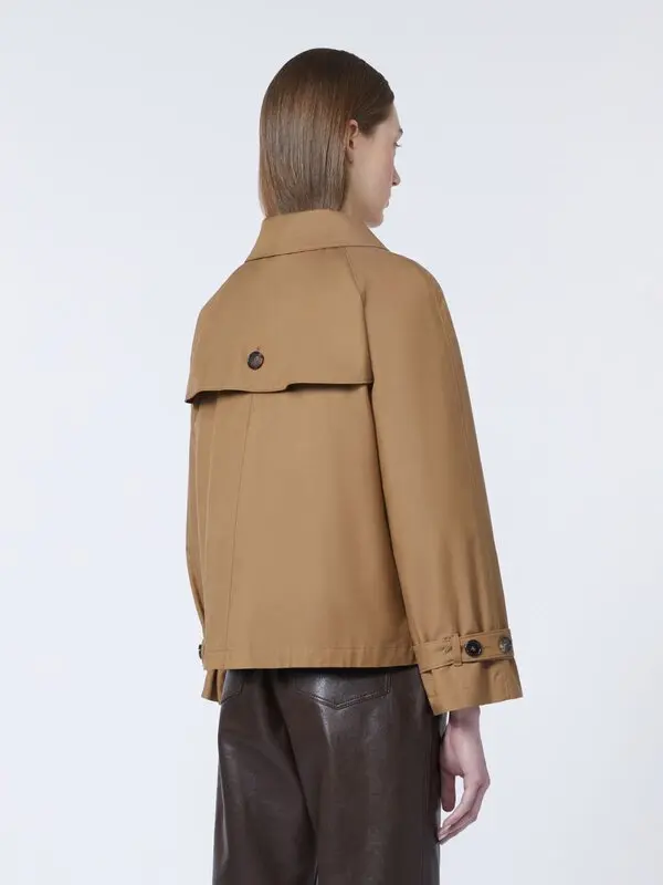 Max Mara Short Water-repellent Twill Trench Coat - Brown