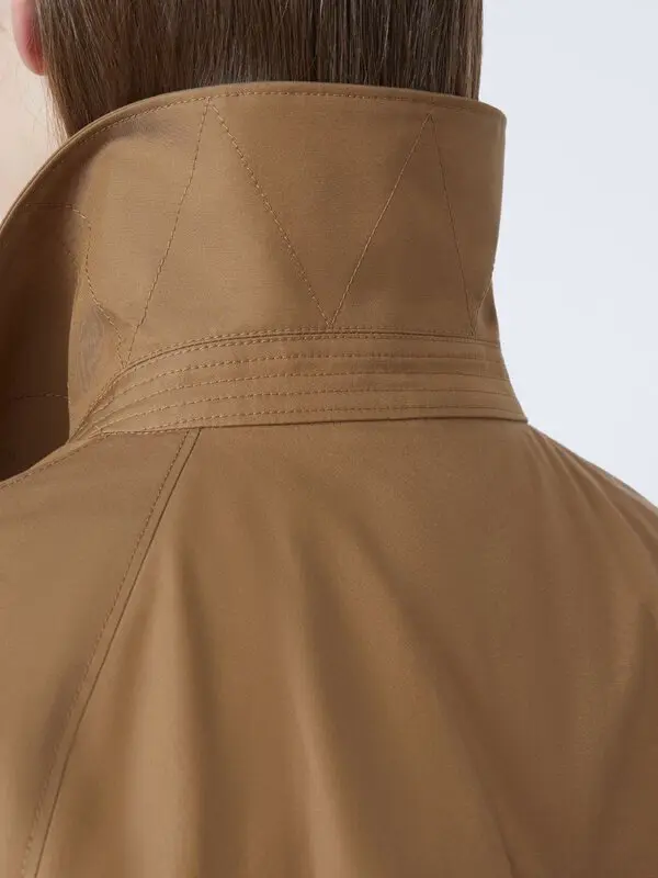 Max Mara Short Water-repellent Twill Trench Coat - Brown