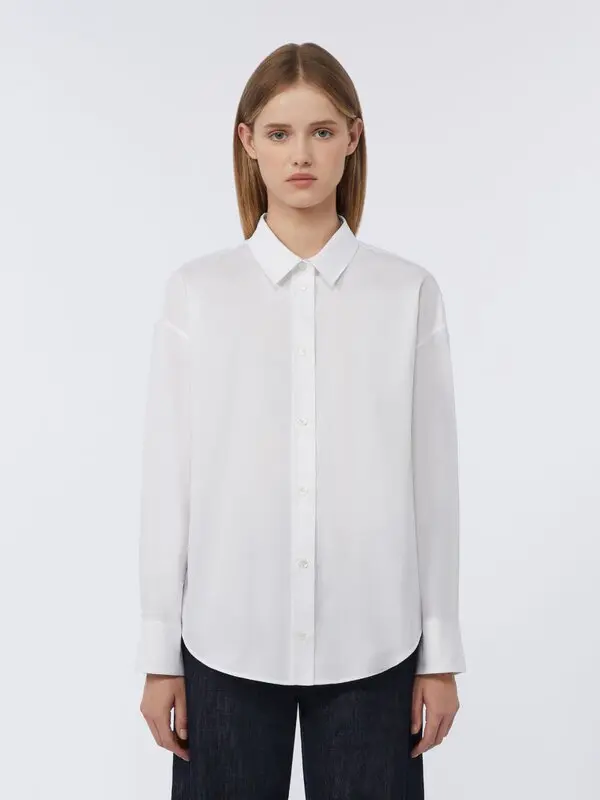 Max Mara Cotton Oxford Shirt - White
