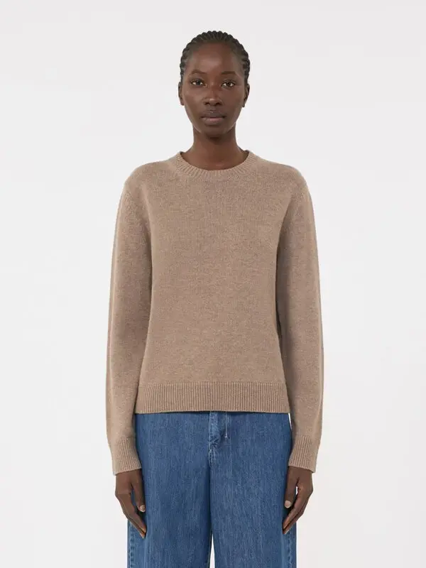 Max Mara Wool And Cashmere Sweater With Knitted Patches - Camel