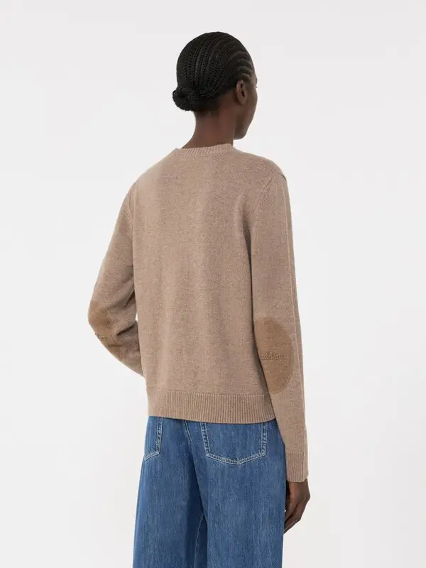 Max Mara Wool And Cashmere Sweater With Knitted Patches - Camel