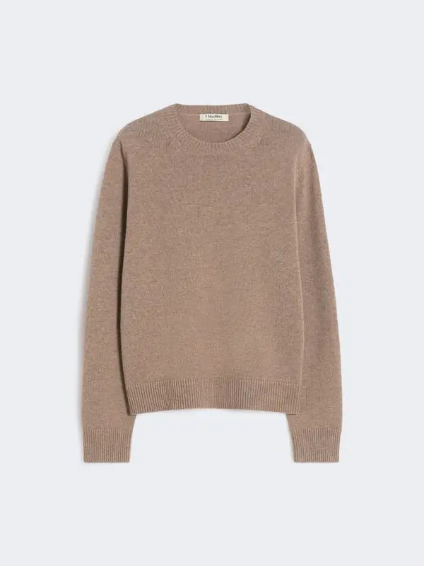Max Mara Wool And Cashmere Sweater With Knitted Patches - Camel