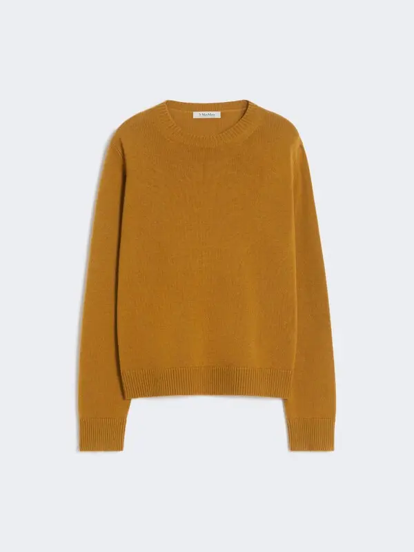 Max Mara Wool And Cashmere Sweater With Knitted Patches - Mustard