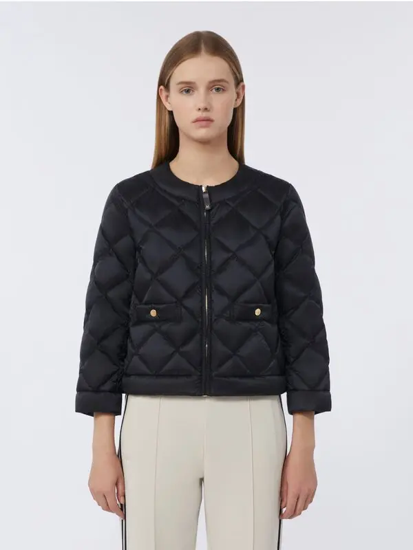 Max Mara Short Quilted Water-repellent Down Jacket - Black