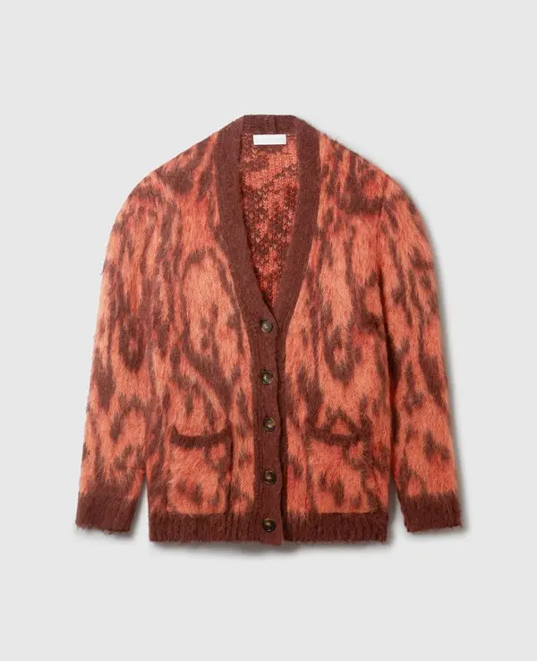 Stella McCartney Cloud Leopard V-neck Cardigan