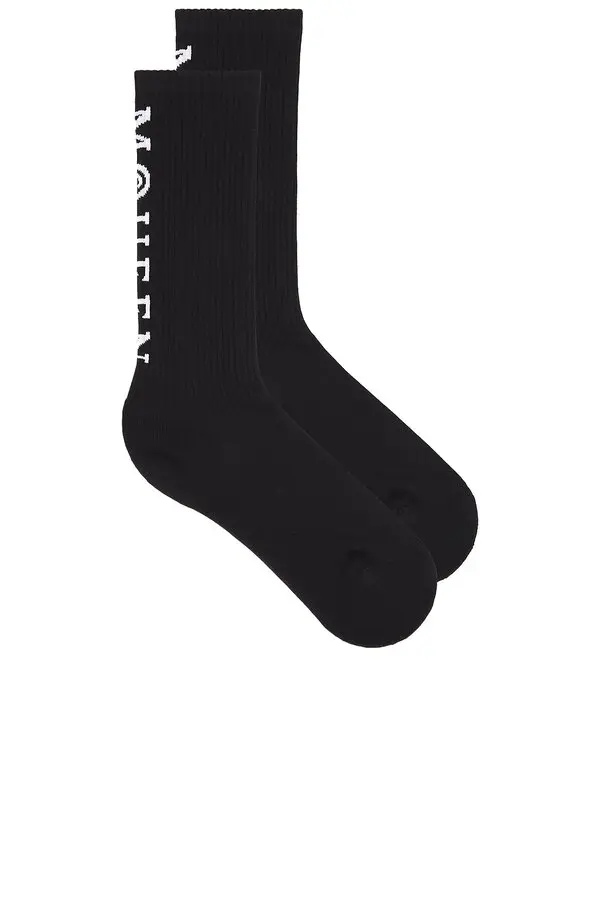 Alexander McQueen Logo Socks - Black & White