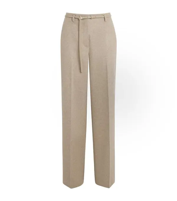 Lafayette 148 New York Wool-cashmere Belted Trousers