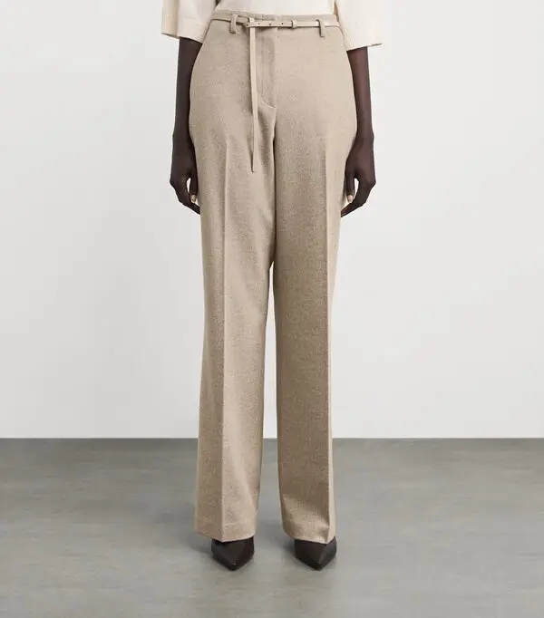 Lafayette 148 New York Wool-cashmere Belted Trousers