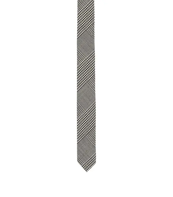 Balmain Virgin Wool-blend Prince Of Wales Tie - Black