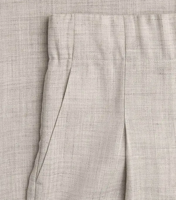 Lafayette 148 New York Wool-cashmere Wide-leg Trousers - Beige