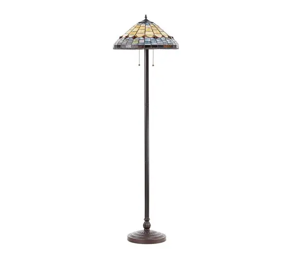 RIVER OF GOODS 62.25' H Margriet Stained Glass Loor Lamp - One-color