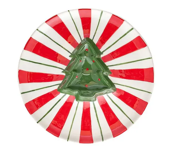 10 STRAWBERRY STREET Peppermint Tree Chip & Dip Plate - One-color