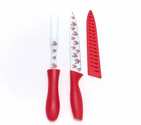 TEMP-TATIONS As Is 2-pc 12.5' Carving Knife And Fork Set - One-color