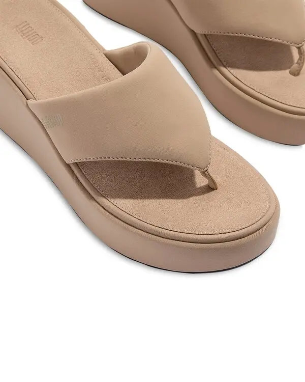 Fitflop Platform Wedge Thong Sandals - Classic Beige