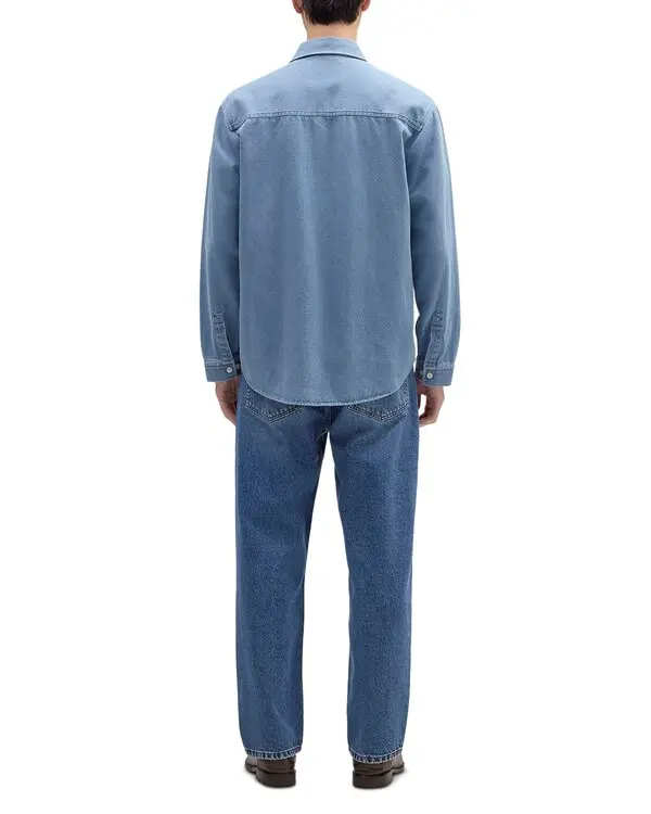 Nn07 Casper Button Front Denim Shirt - Blue Denim
