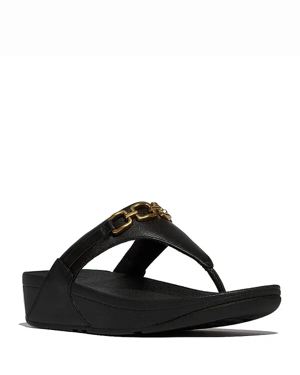 Fitflop Lulu Chain Wedge Sandals - Black