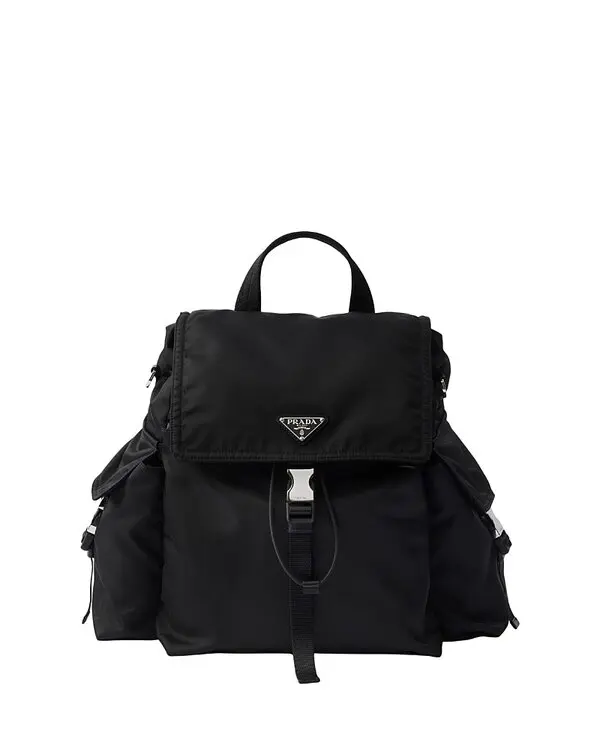 Prada Re-nylon And Leather Backpack - Black