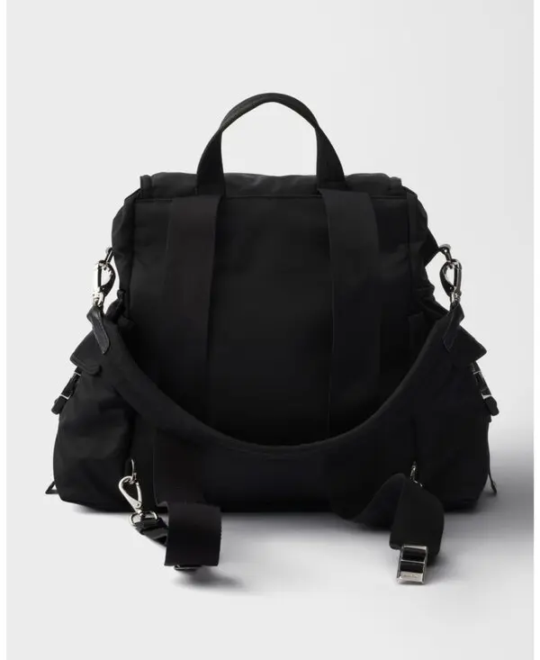 Prada Re-nylon And Leather Backpack - Black