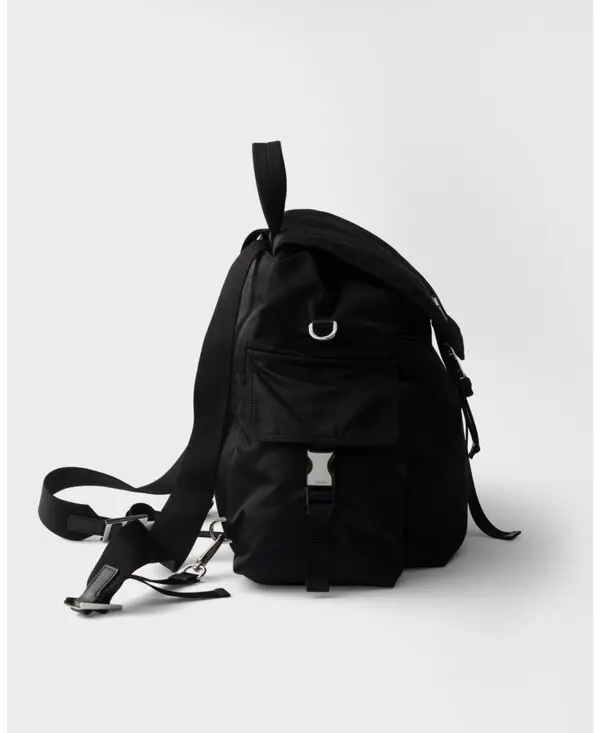 Prada Re-nylon And Leather Backpack - Black