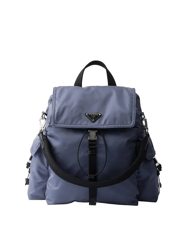 Prada Re-nylon And Leather Backpack - Blue