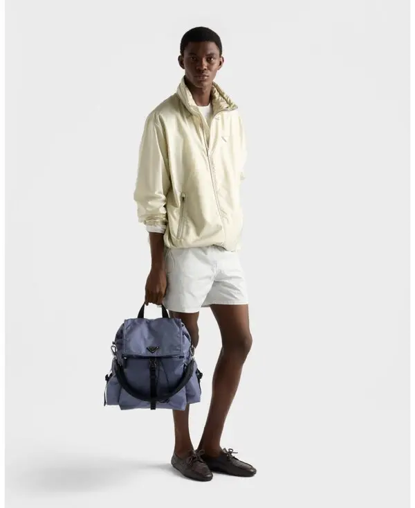 Prada Re-nylon And Leather Backpack - Blue