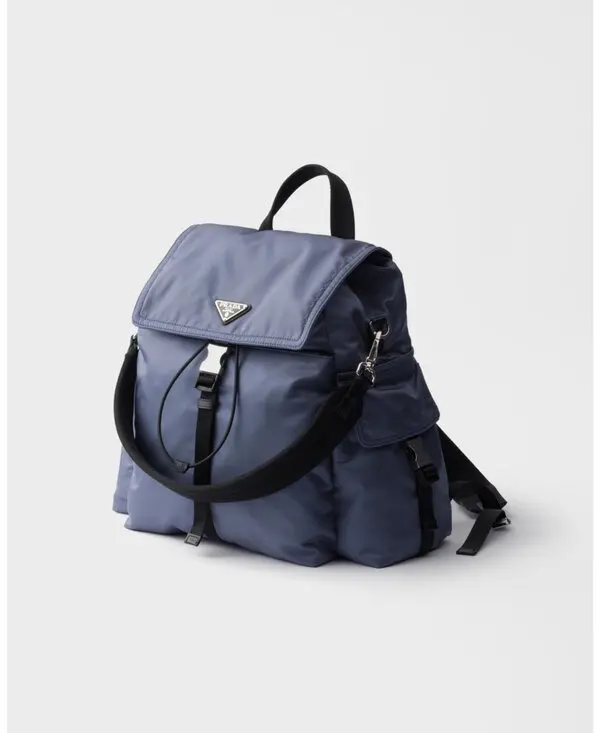 Prada Re-nylon And Leather Backpack - Blue