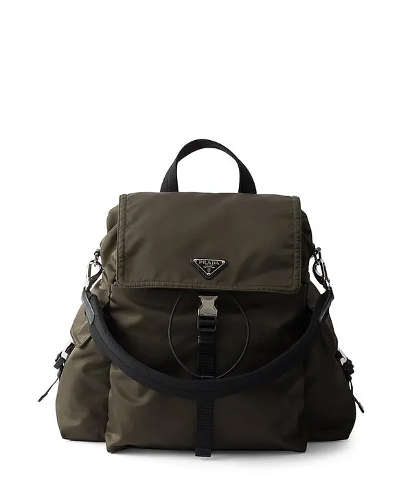 Prada Re-nylon And Leather Backpack - Forest