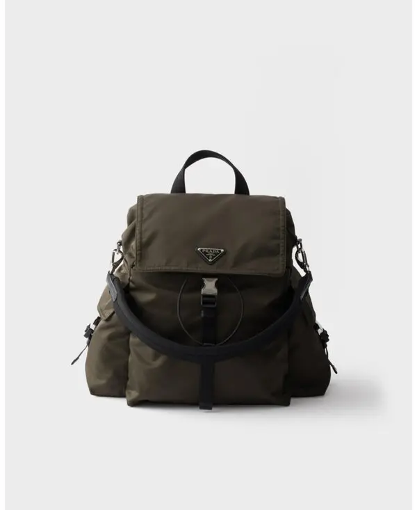 Prada Re-nylon And Leather Backpack - Forest