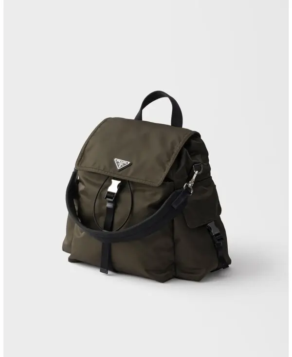 Prada Re-nylon And Leather Backpack - Forest
