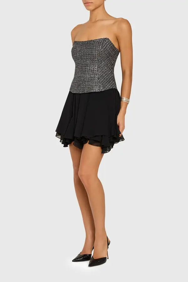 Amanda Uprichard Airess Mini Dress - Black/silver
