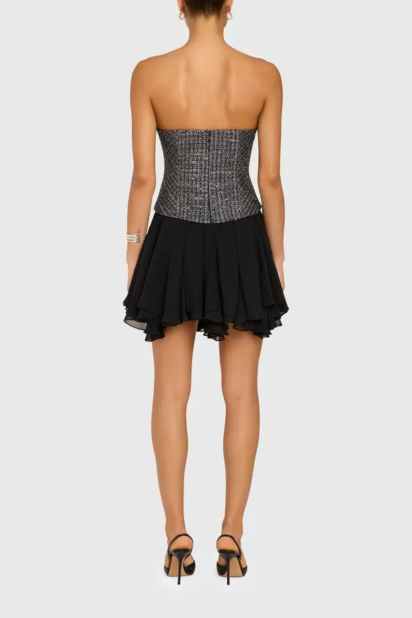 Amanda Uprichard Airess Mini Dress - Black/silver