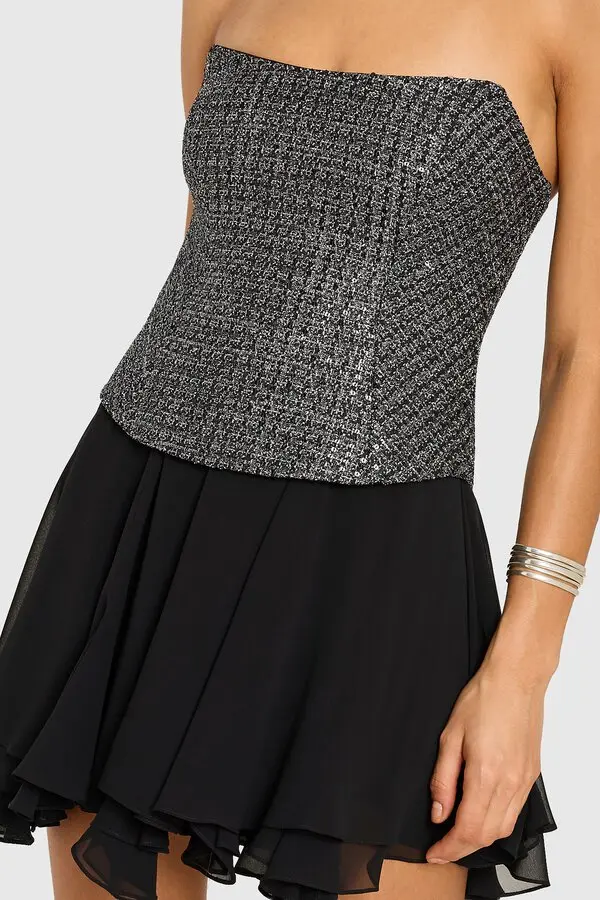 Amanda Uprichard Airess Mini Dress - Black/silver