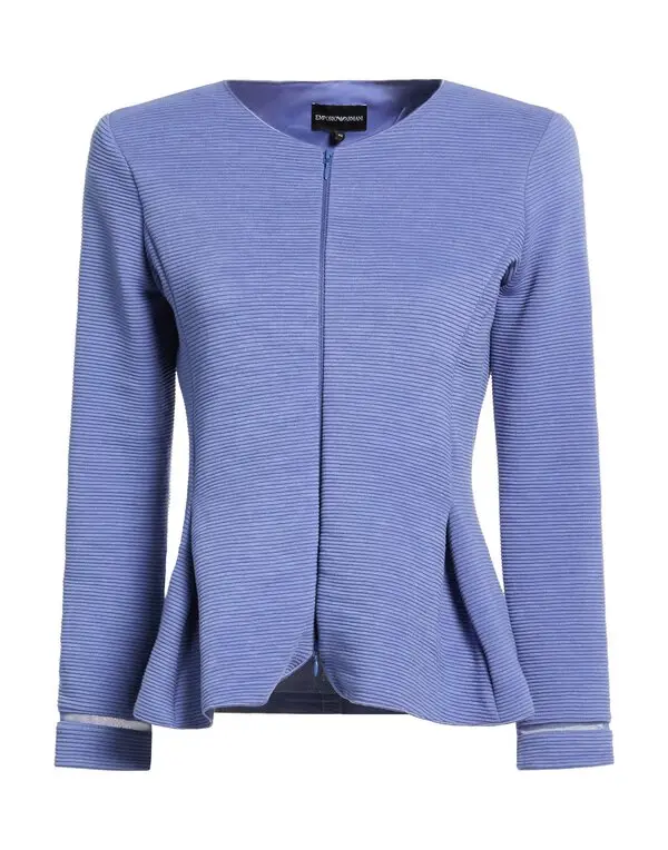 Emporio Armani Jacket In Light Polyester, Viscose, And Elastane